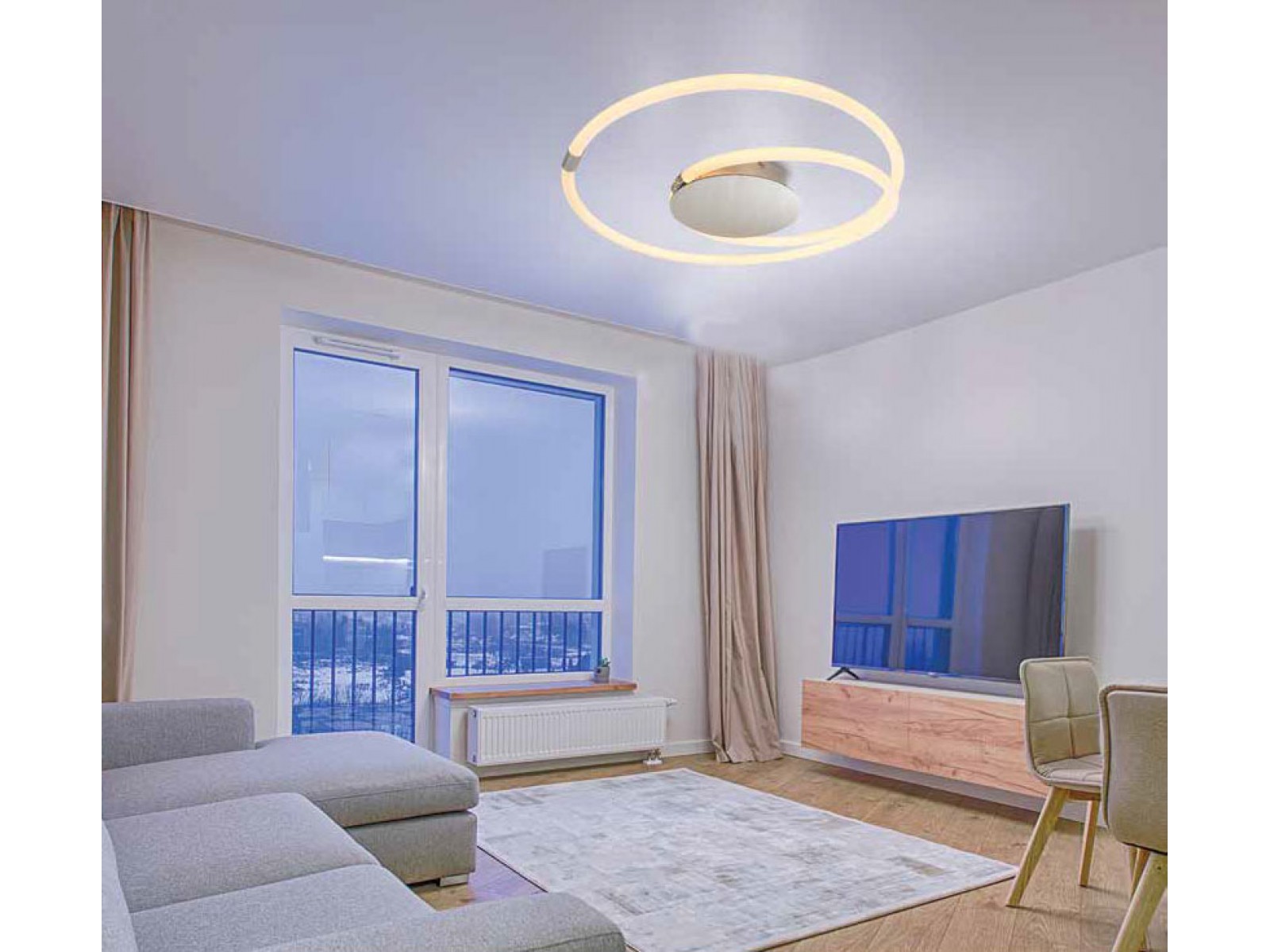 Πλαφονιέρα σε λευκό με Led